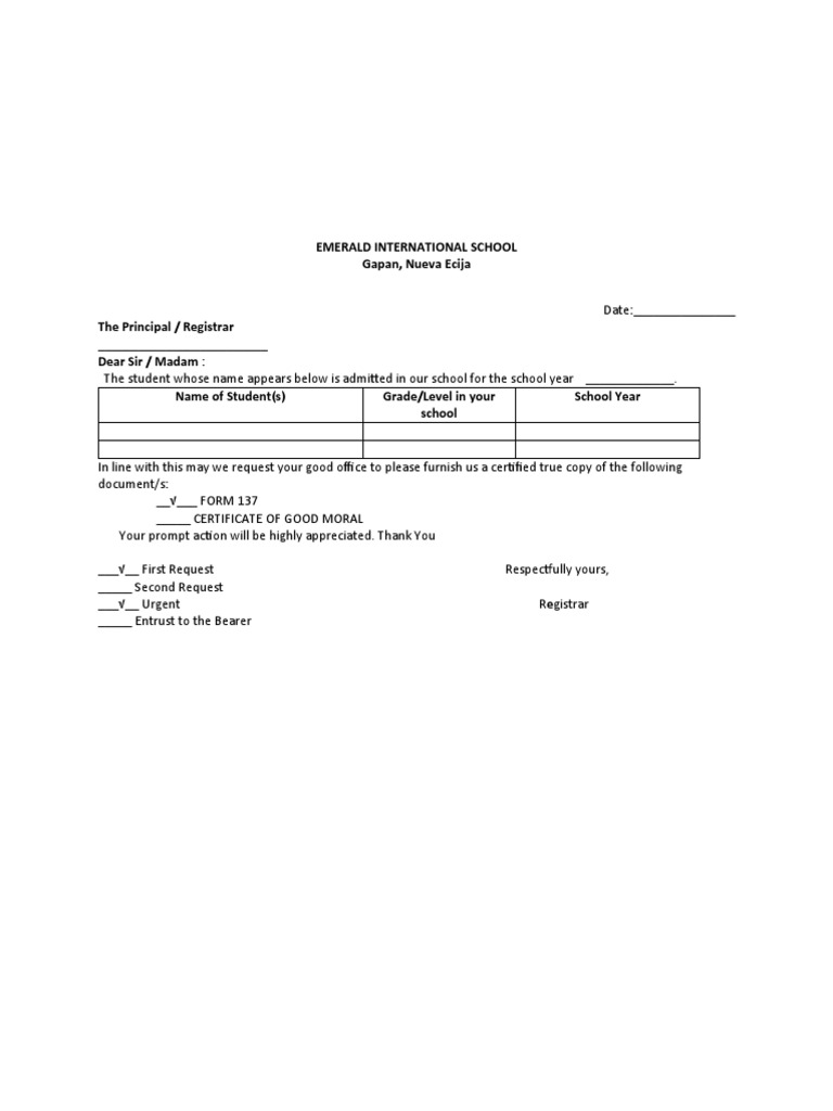 F137 Request Form | PDF | Career & Growth