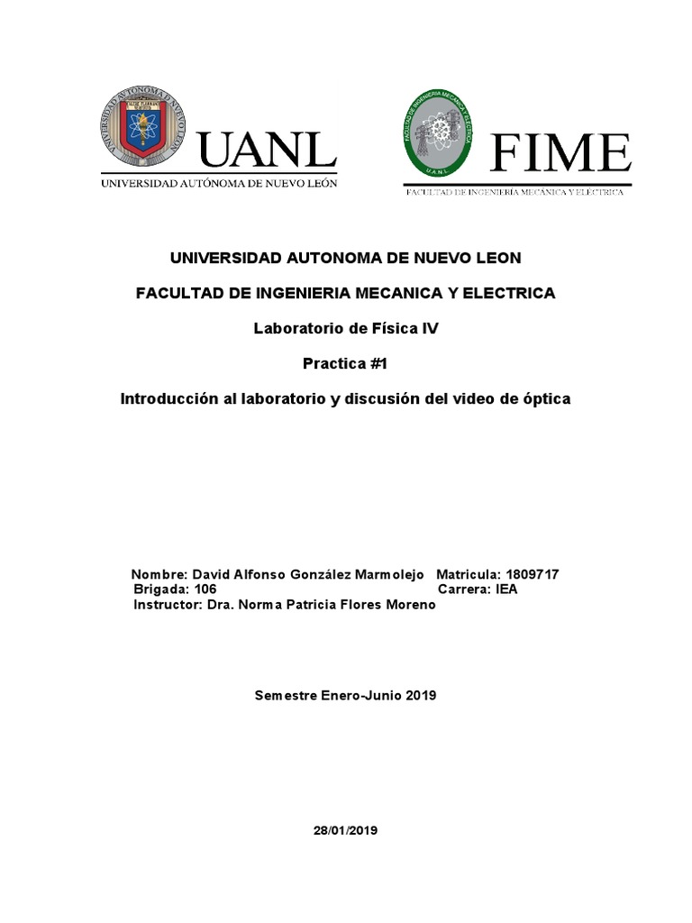 Practica 1 Lab de Fisica 4 | PDF | Olas | Óptica