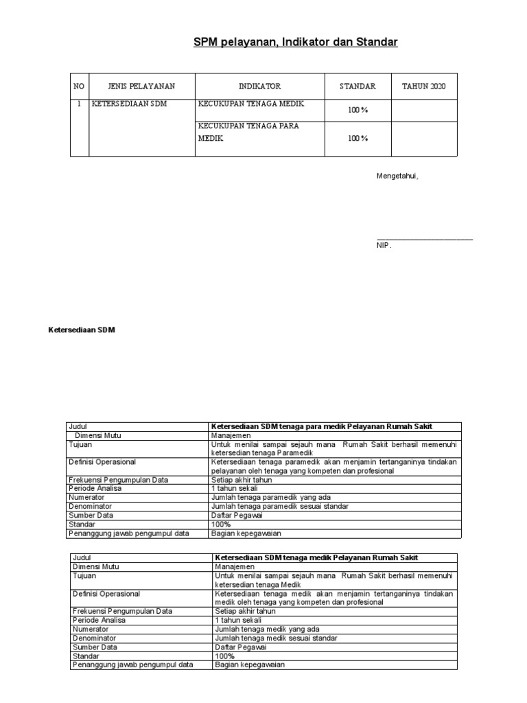 Format Ketersediaan SDM | PDF