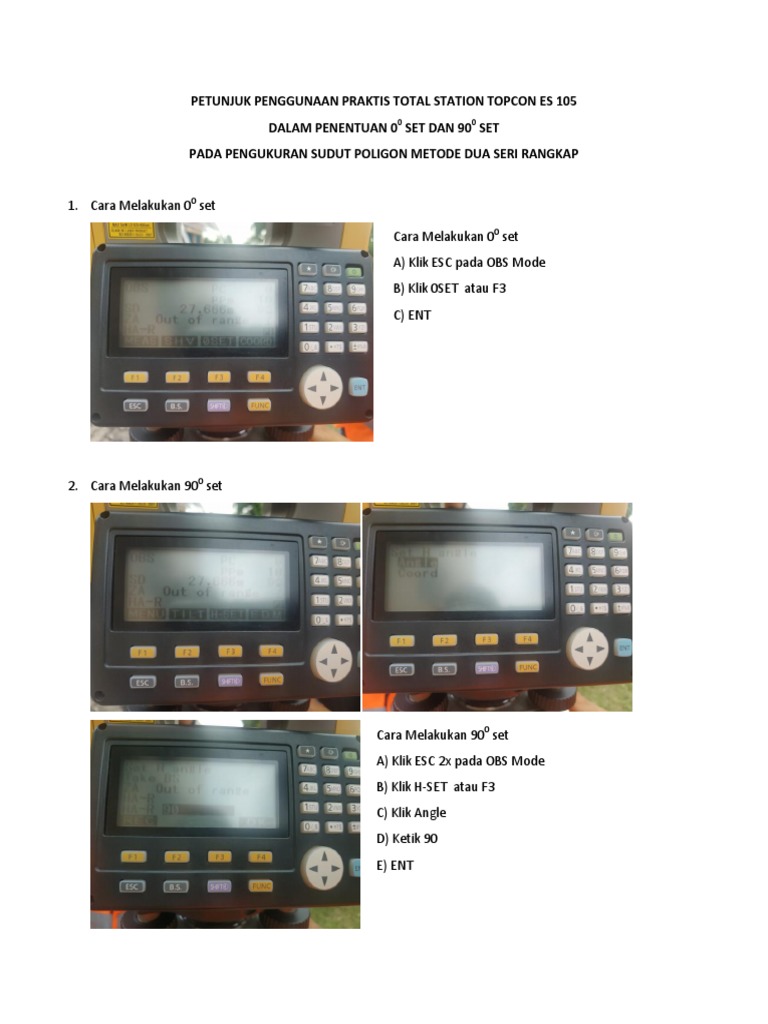 Panduan Total Station Topcon ES 105 | PDF