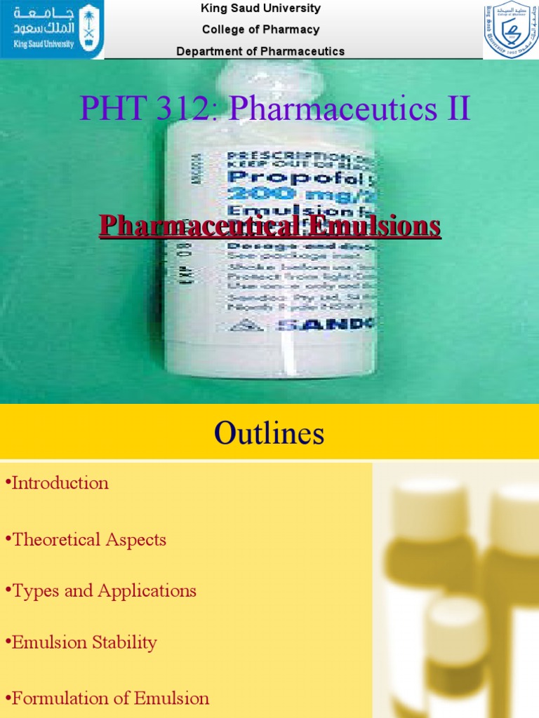 Pharmaceutical Emulsions | PDF | Emulsion | Colloid