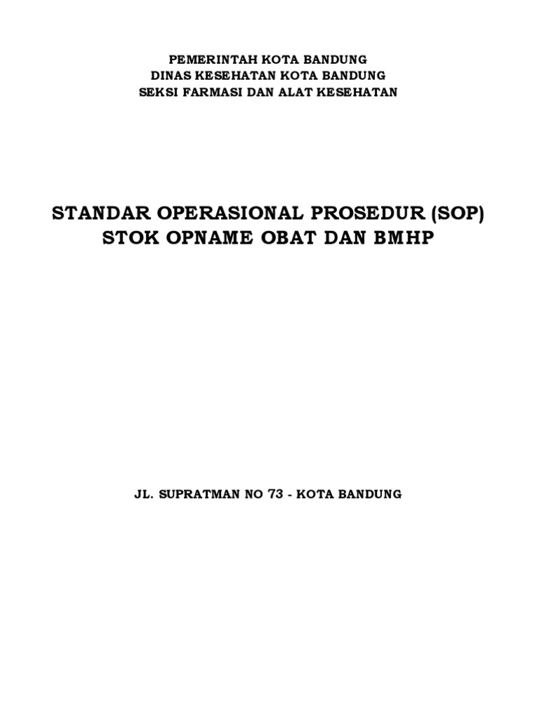 SOP Stok Opname Obat Bandung | PDF