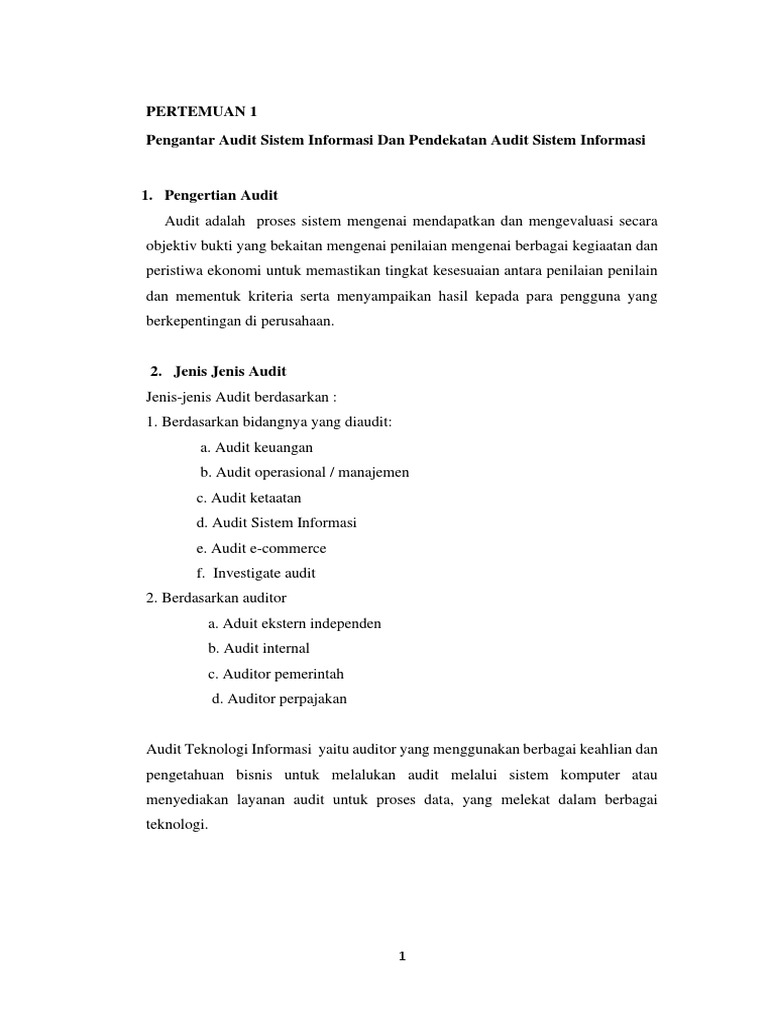Modul Audit Sistem Informasi Dan Tata Kelola | PDF