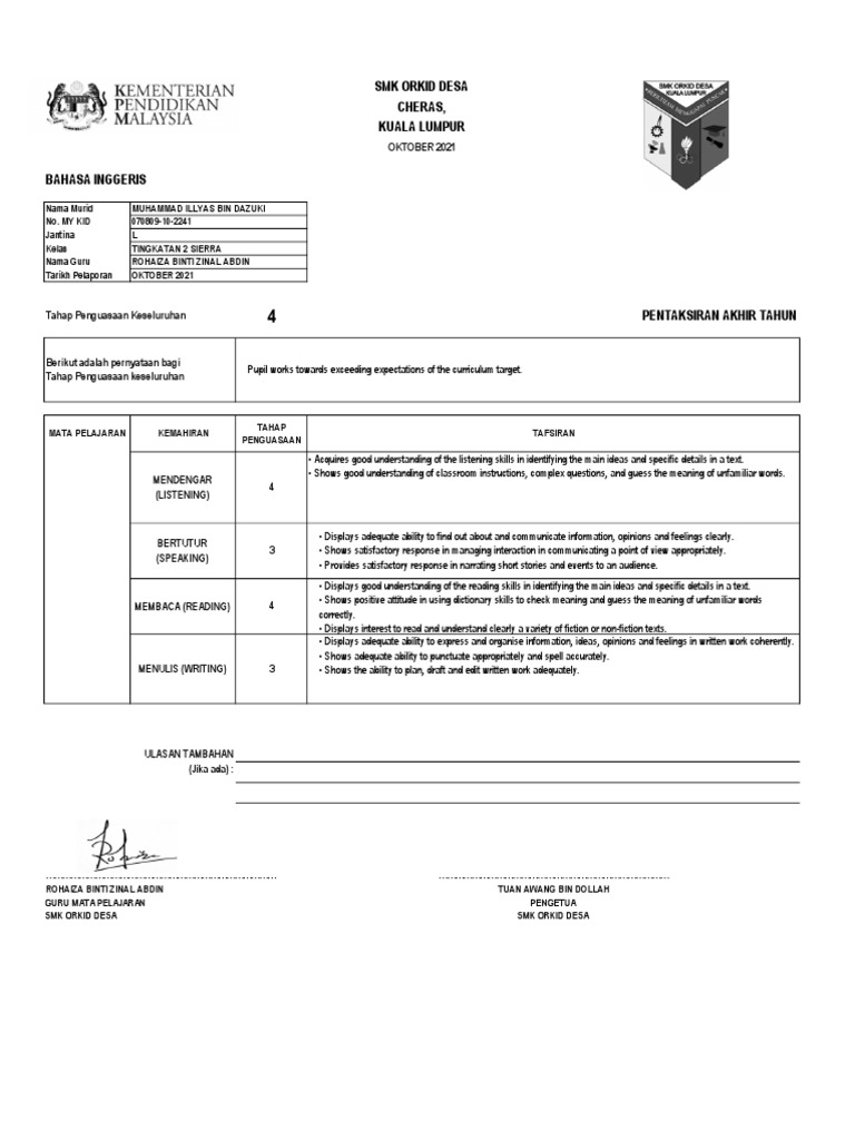 SMK Orkid Desa Cheras, Kuala Lumpur | PDF | Teaching | Education Theory