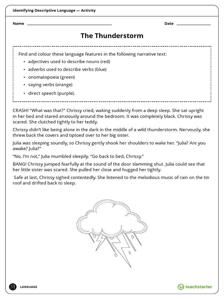 Identifying Descriptive and Figurative Language Worksheets Adobe Reader ...