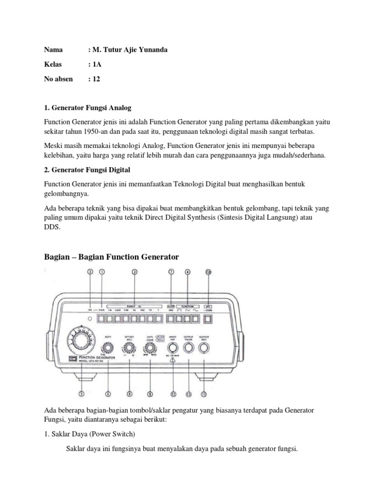 12 - M Tutur Ajie Yunanda - Identifikasi Function Generator | PDF