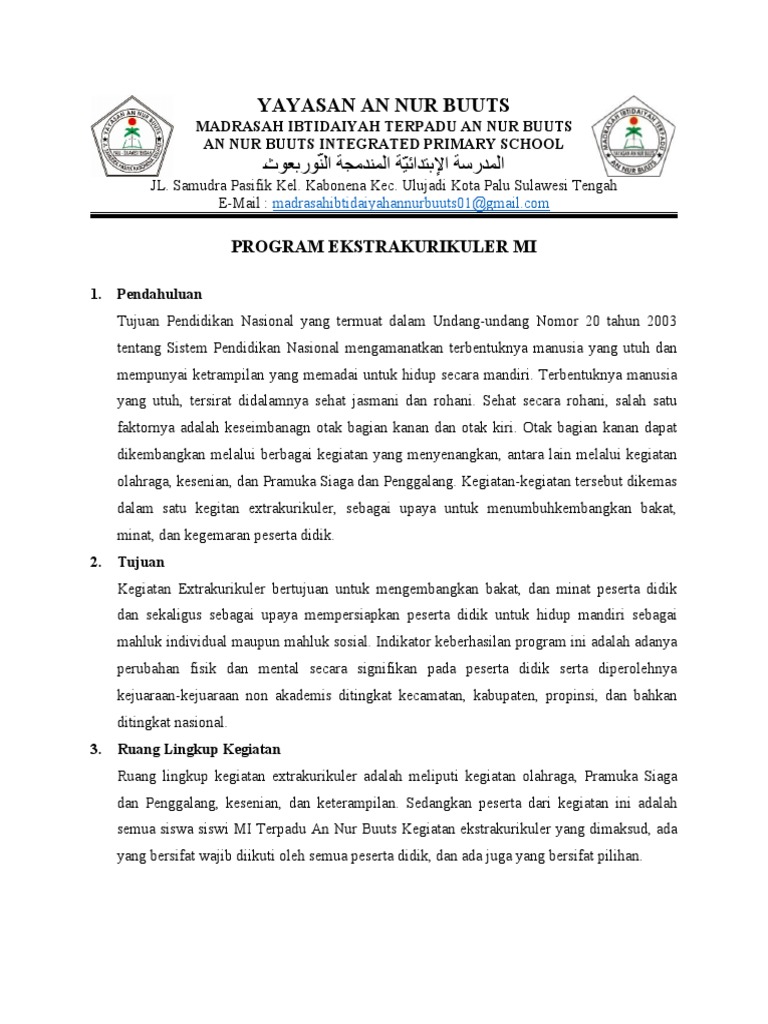 Program Ekstrakurikuler | PDF