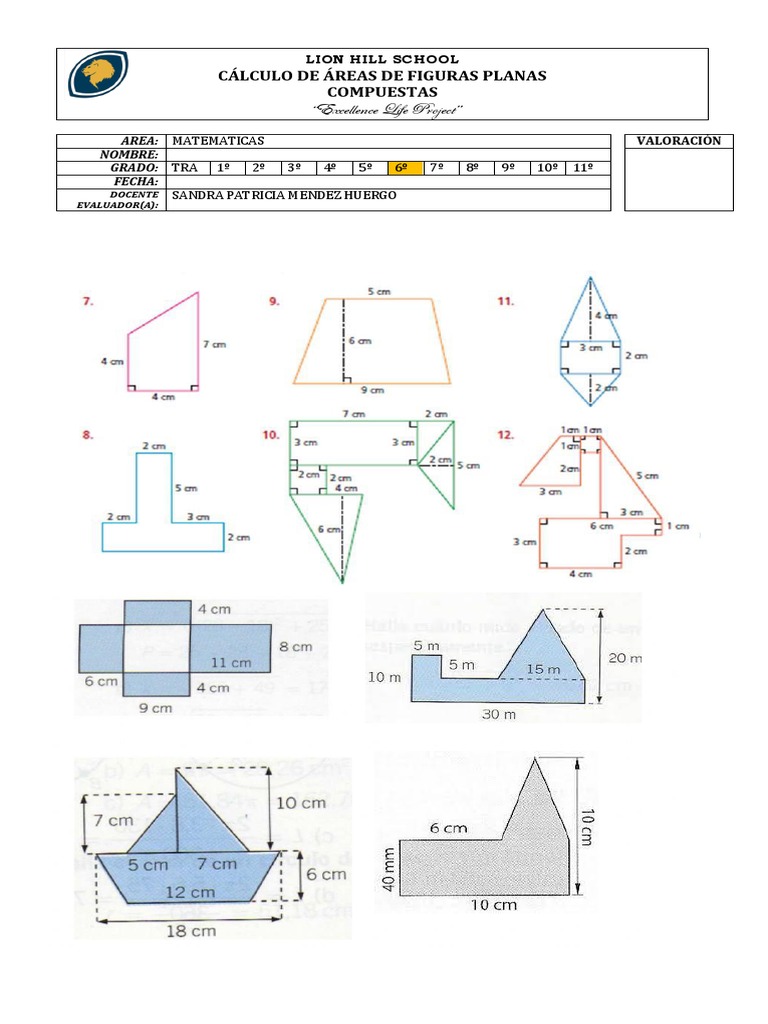 Cálculo de Áreas de Figuras Compuestas | PDF | Ciencia y matemáticas
