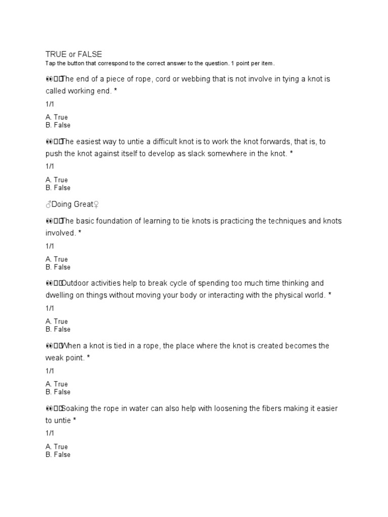 1/1 A. True B. False: Tap The Button That Correspond To The Correct ...