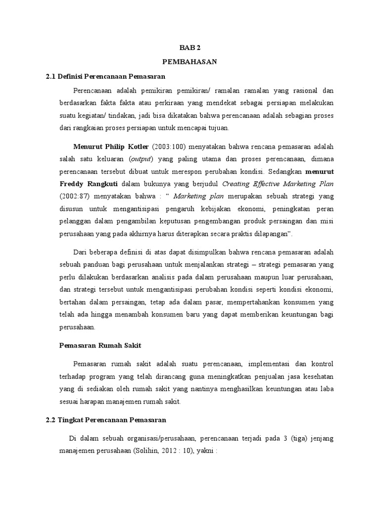 Bab 2 Perencanaan Pemasaran | PDF