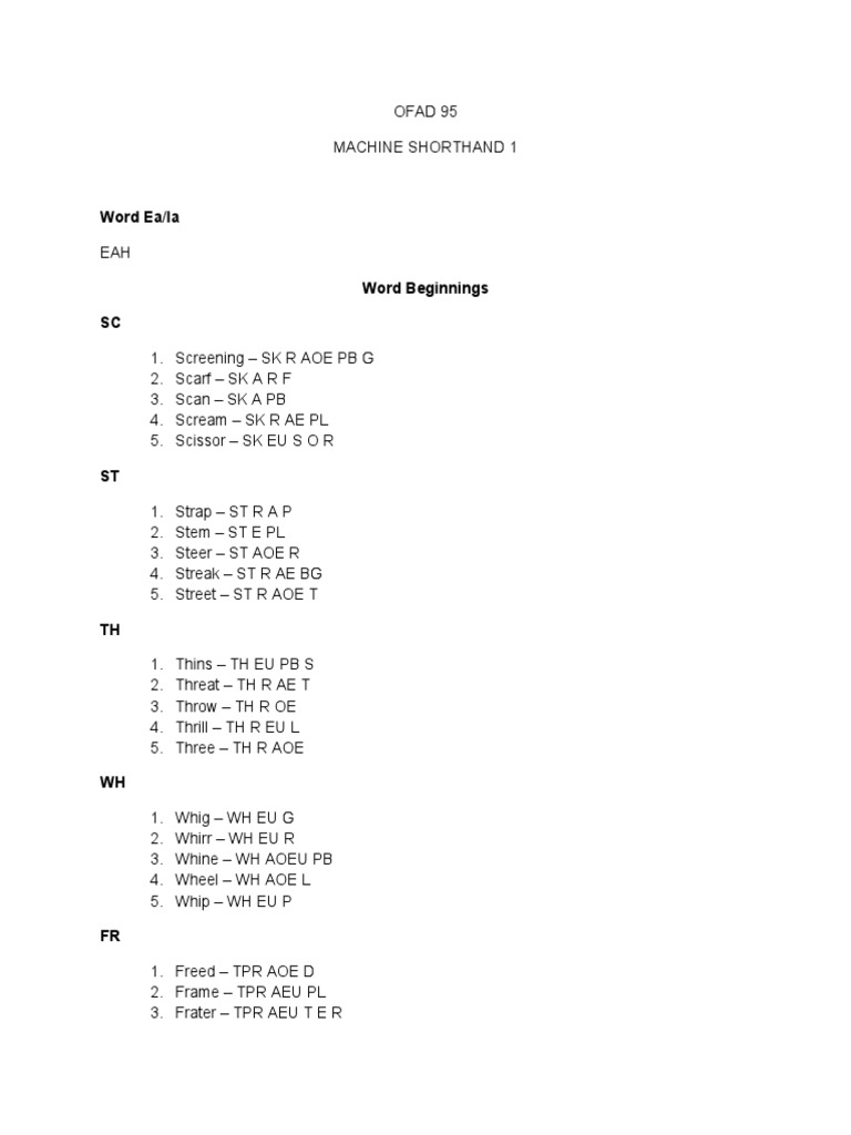Machine Shorthand II | PDF