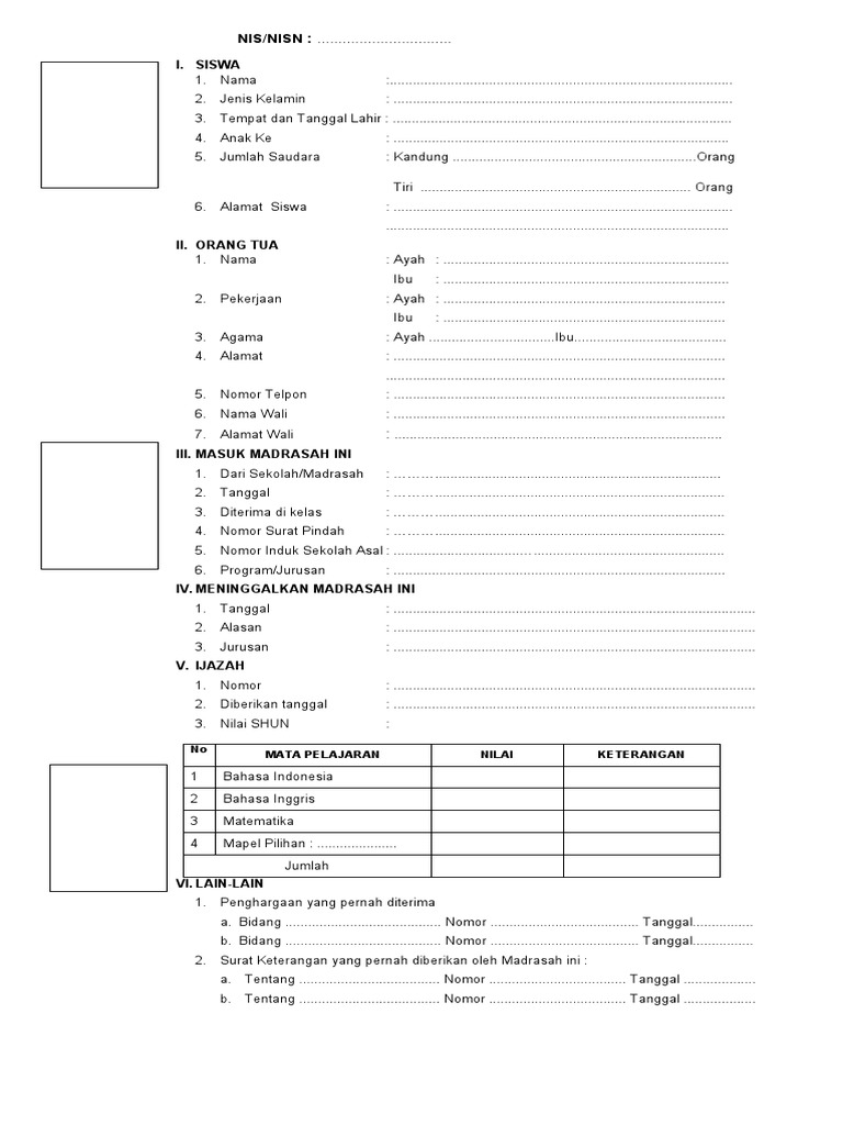 Contoh Buku Induk Siswa | PDF | Seni