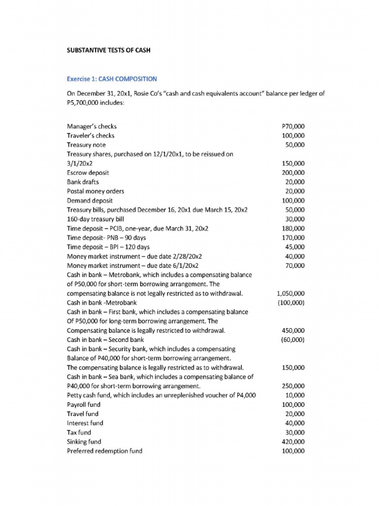 Substantive Tests of Cash | PDF
