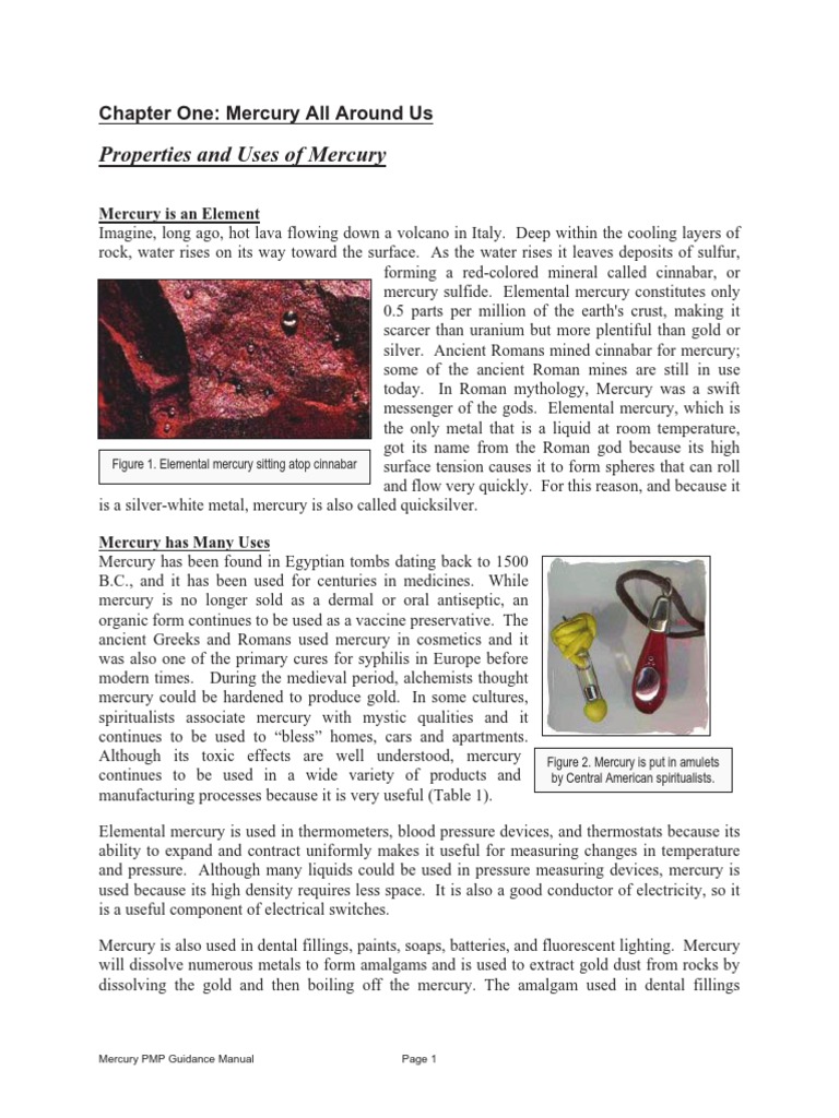 Properties and Uses of Mercury: Chapter One: Mercury All Around Us ...