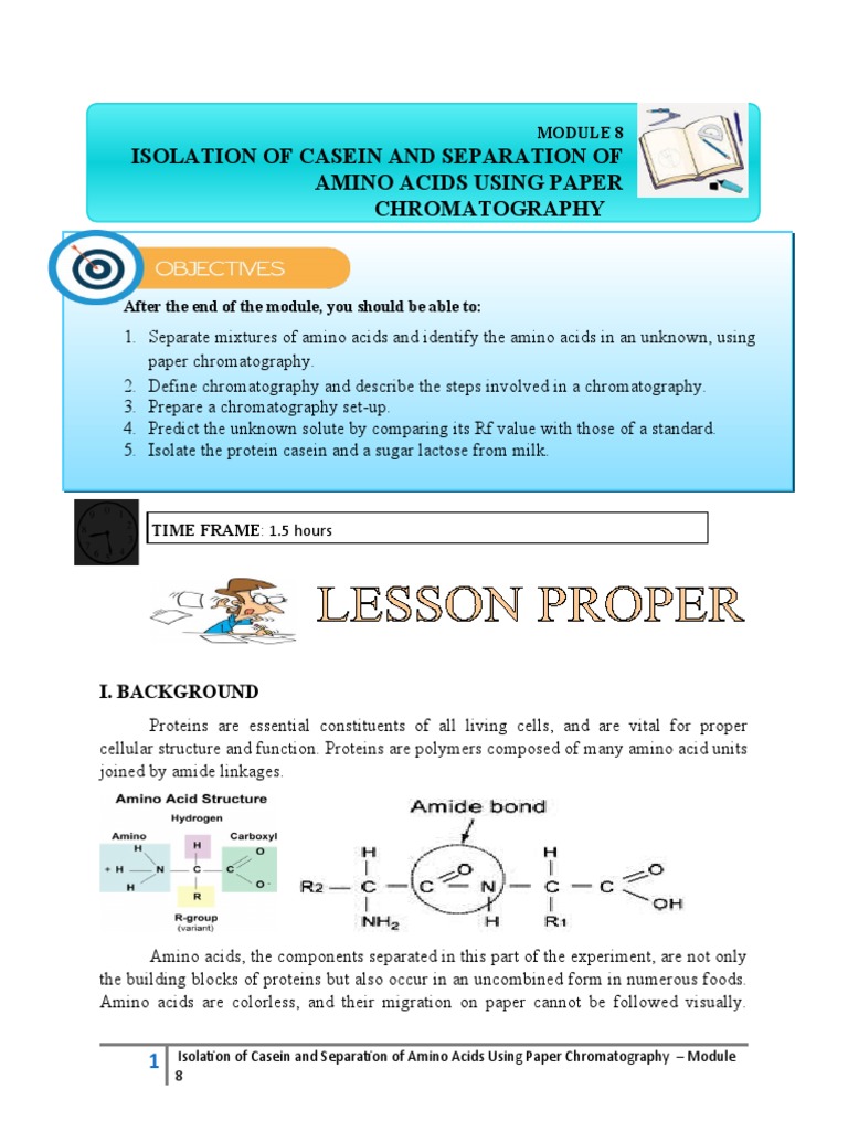 Isolation of Casein and Separation of Amino Acids Using Paper ...