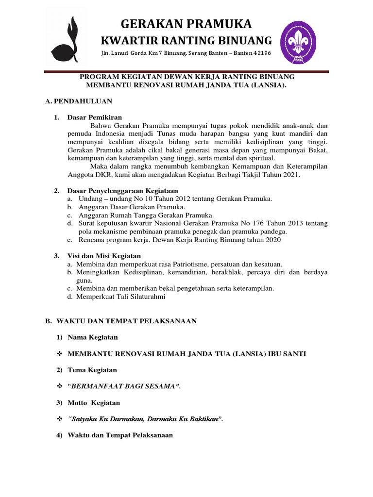 Proposal DKR Membantu Janda Tua | PDF