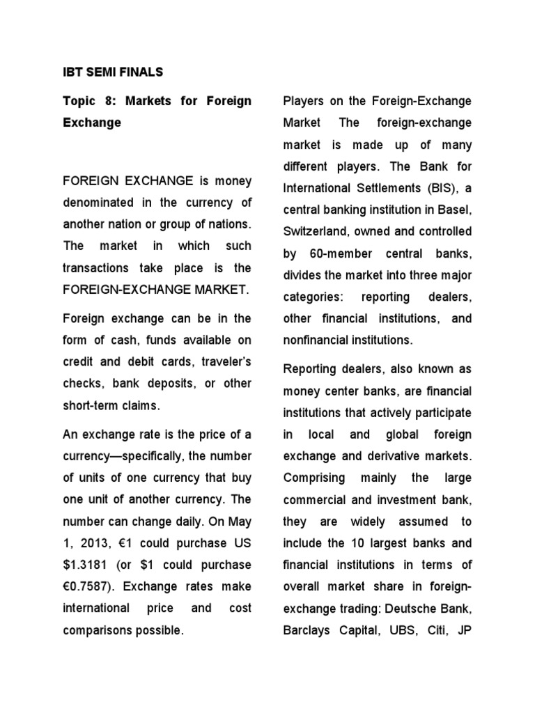 Foreign Exchange Market Overview | PDF | Foreign Exchange Market ...
