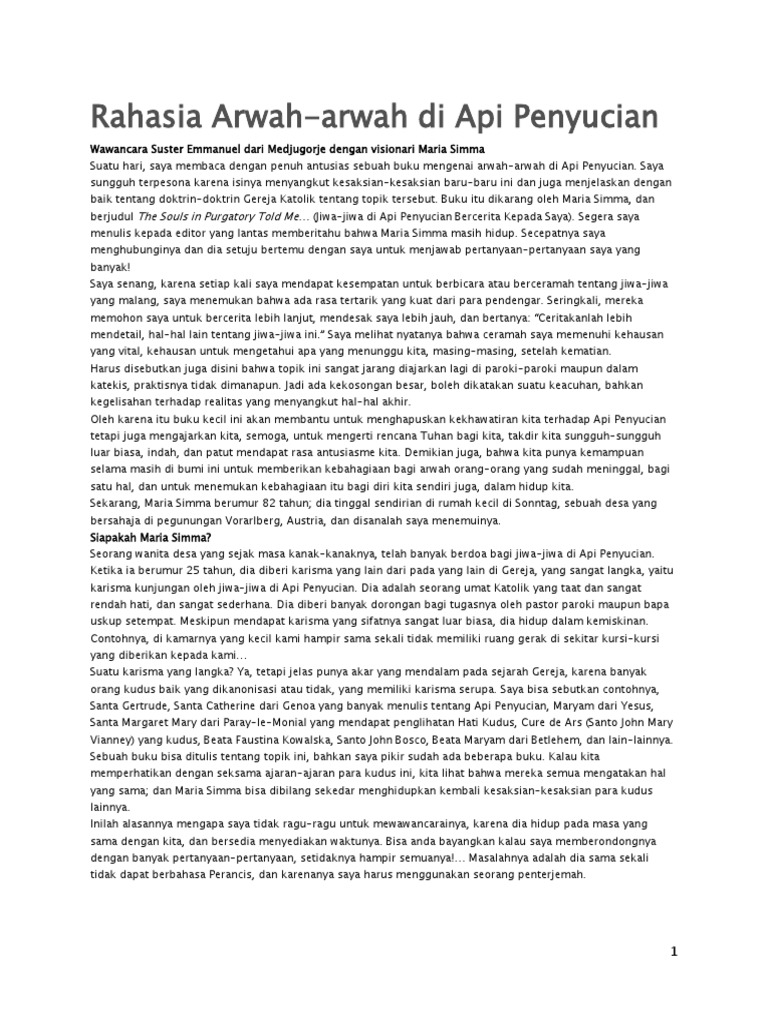 Misteri Jiwa di Api Penyucian | PDF