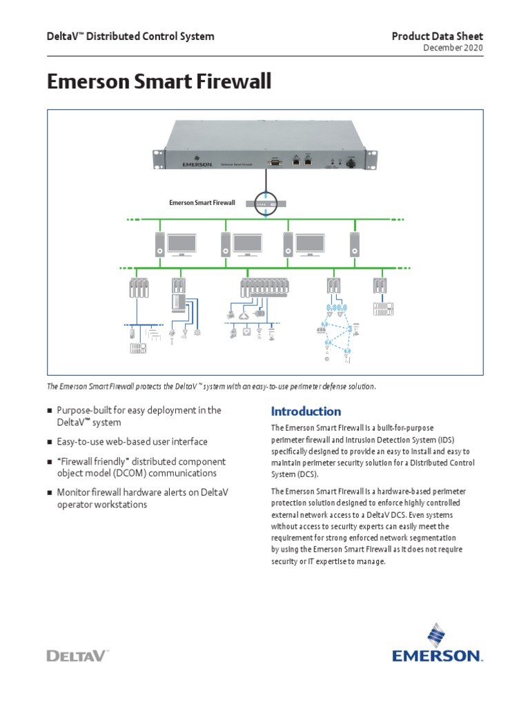 Emerson Smart Firewall: Product Data Sheet Deltav Distributed Control System | PDF | Computer ...