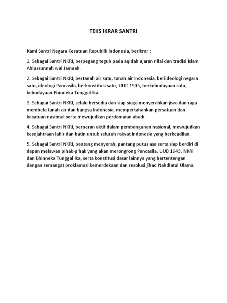 Teks Ikrar Santri | PDF