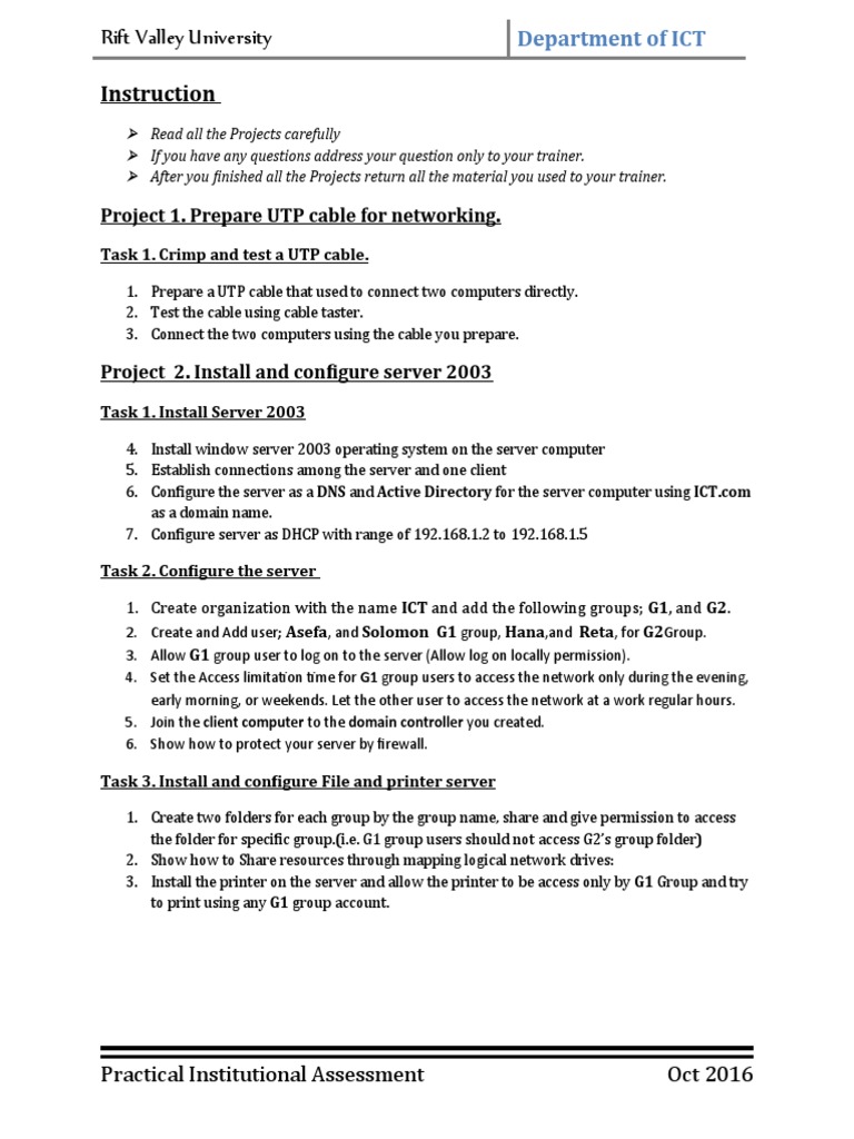 Server Practical Exam With COC Level 3 | PDF | Server (Computing ...