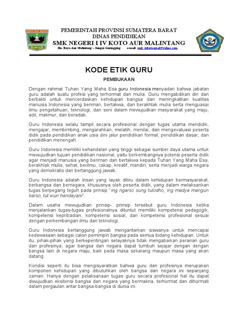 Kode Etik Guru | PDF | Karier & Perkembangan | Kesehatan Holistik