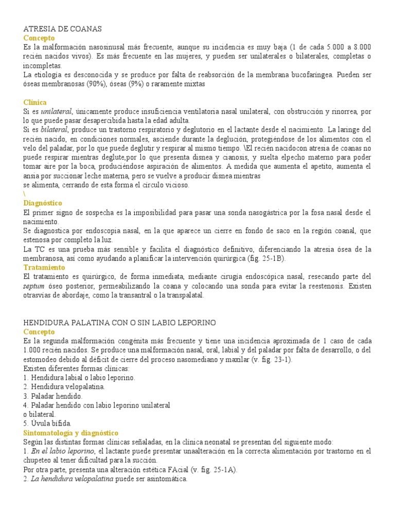 Atresia de Coanas Orl Expo | PDF | Especialidades Medicas | Medicina ...