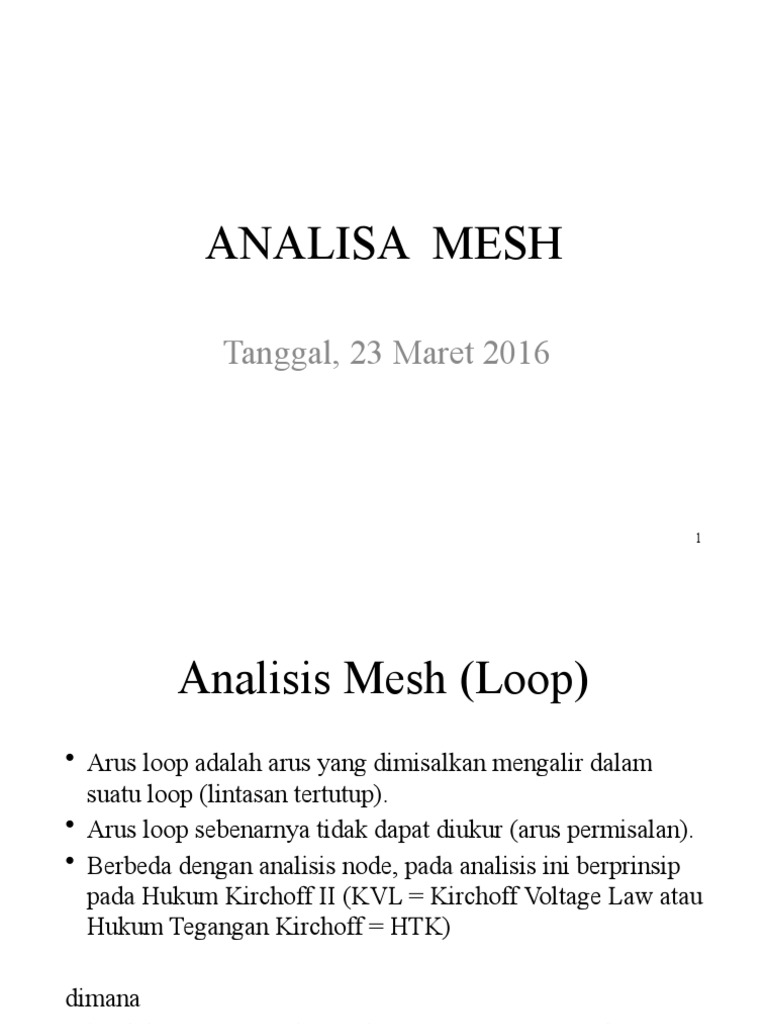 Analisis Mesh Rangkaian Listrik | PDF
