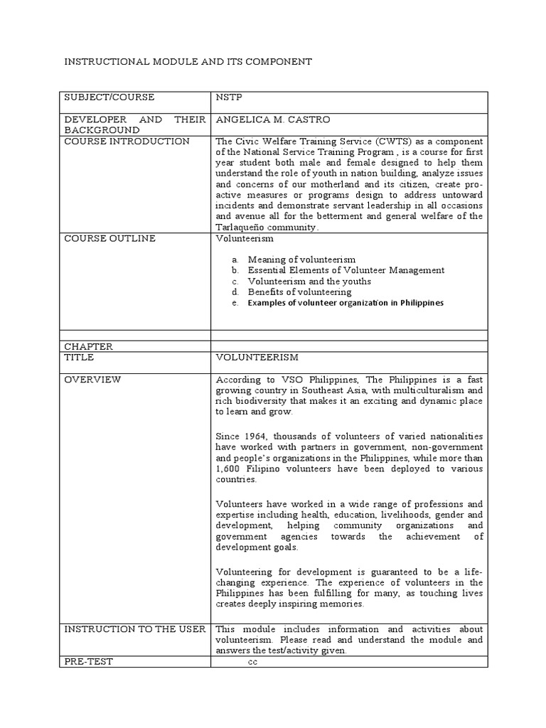 Understanding Volunteerism in NSTP | PDF | Volunteering | Recruitment