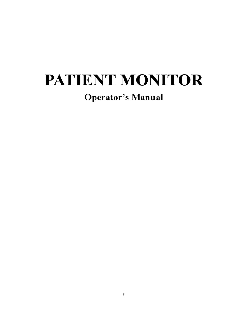 Patient Monitor Operation Manual (neutral) 中性英文说明书2018.4.10 | PDF ...