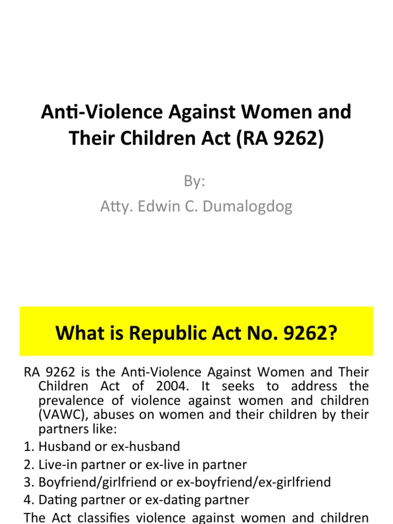Understanding RA 9262: Protecting Women | PDF | Restraining Order ...