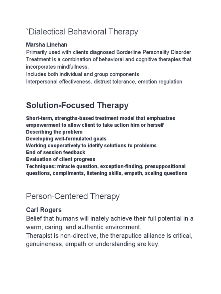 Dialectical Behavioral Therapy | PDF