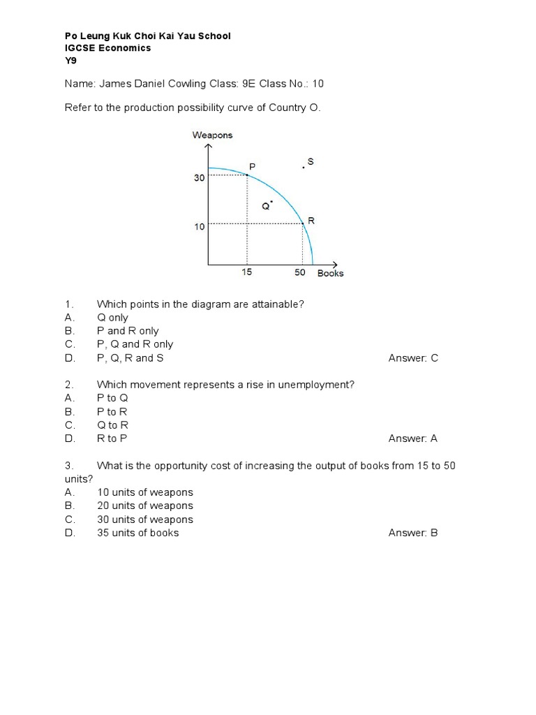 PPC Revision Worksheet. | PDF | Economics | Economies