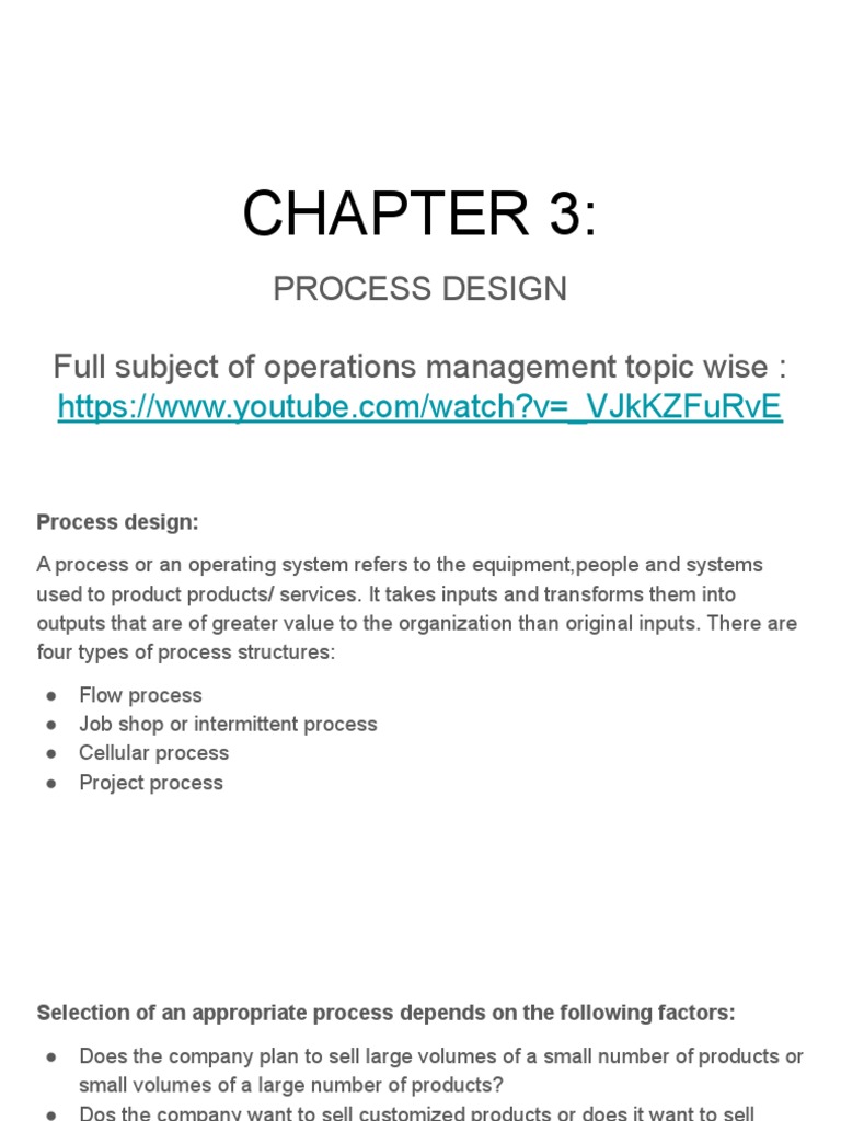 Chapter 3 - Process Design | PDF | Inventory | Automation