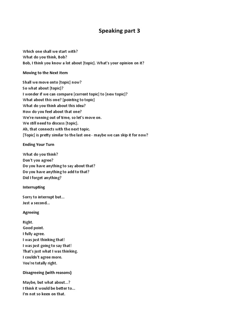 Speaking Part 3 FCE | PDF