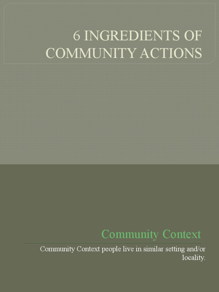 6 Ingredients of Community Actions | PDF