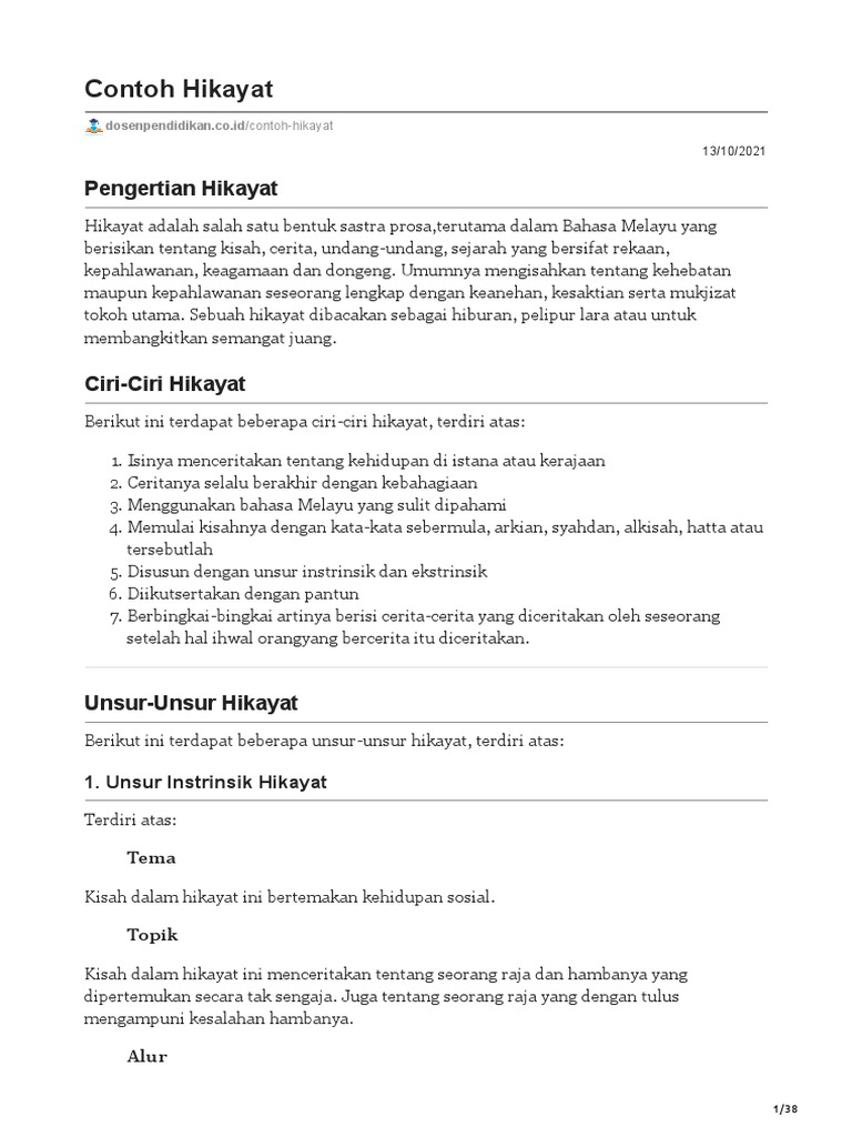 Dosenpendidikan - Co.id-Contoh Hikayat | PDF | Fiksi Umum