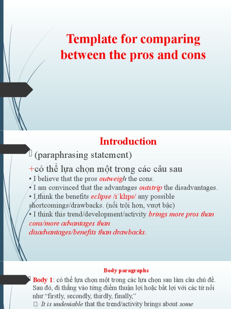 Template For Do The Pros Outweigh The Cons | PDF | Vietnam | Economies