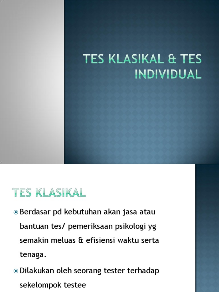 Tes Klasikal&tes Individual | PDF