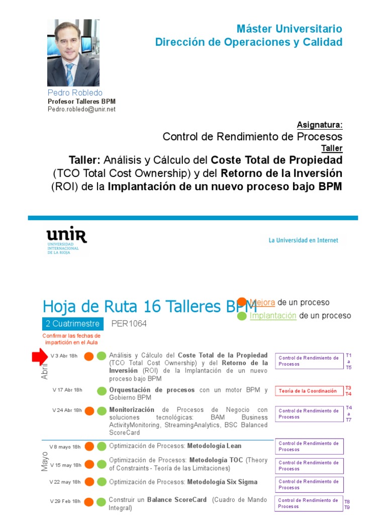 Taller 10 TCO y ROI | PDF | Costo total de la propiedad | Procesos de negocio