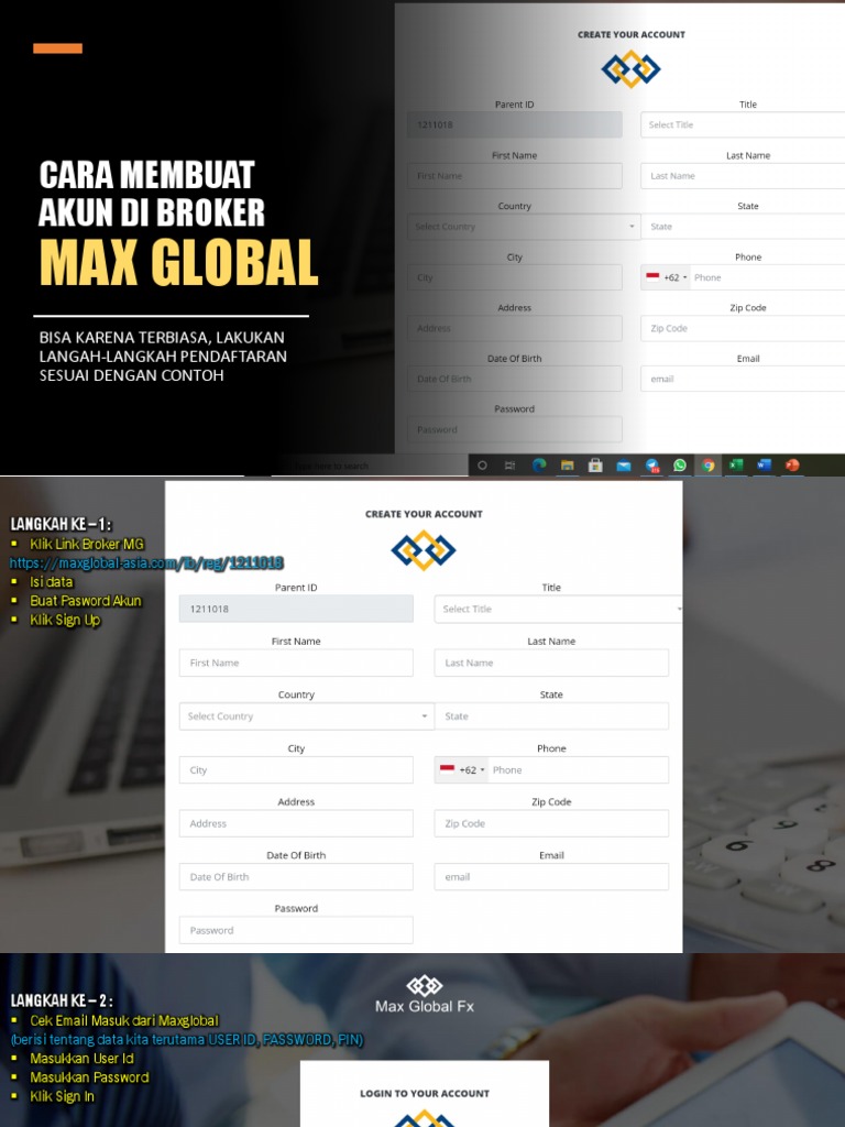 Cara Membuat Akun Di Broker Maxglobal | PDF