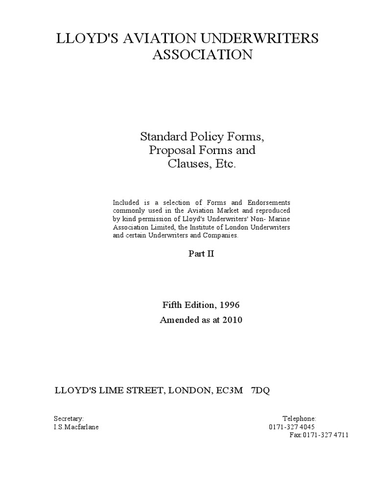 Lloyds' Policy | PDF | Insurance | Liability Insurance