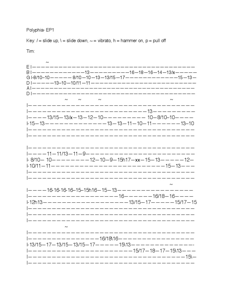 Guitar Tablature for Polyphia Fans | PDF | Language Arts & Discipline ...
