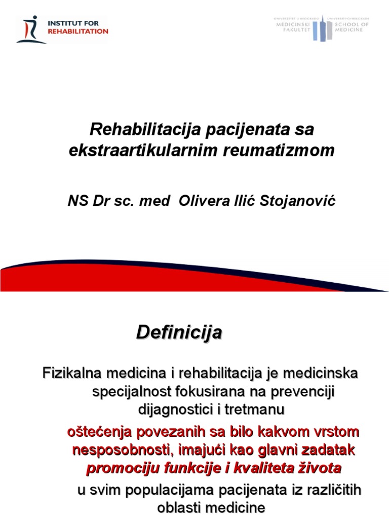 Rehabilitacija - Vanzglobni Reumatizam | PDF