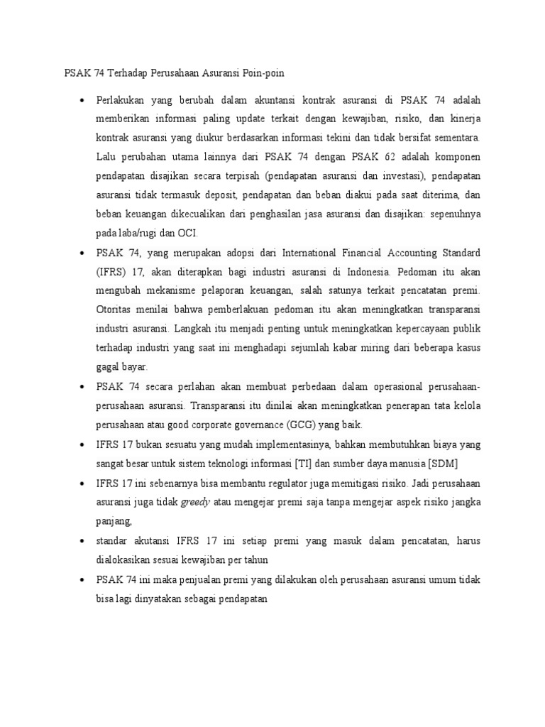 PSAK 74: Perubahan Akuntansi Asuransi | PDF | Bisnis