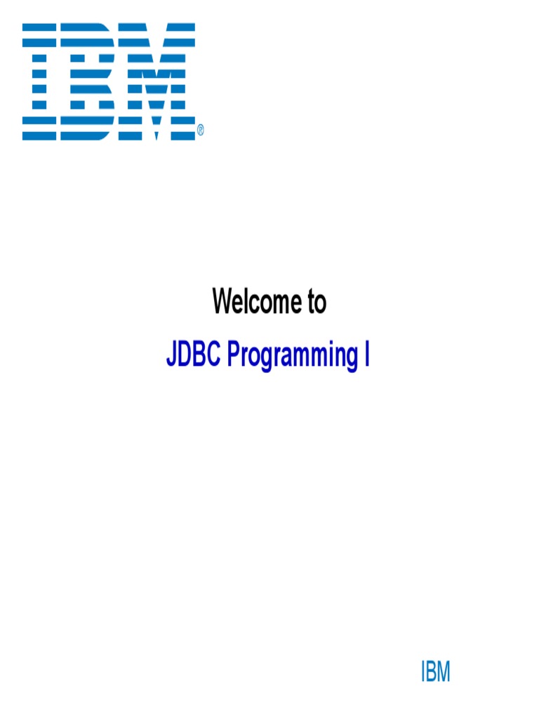 Welcome To: JDBC Programming I | PDF | Computer Programming ...