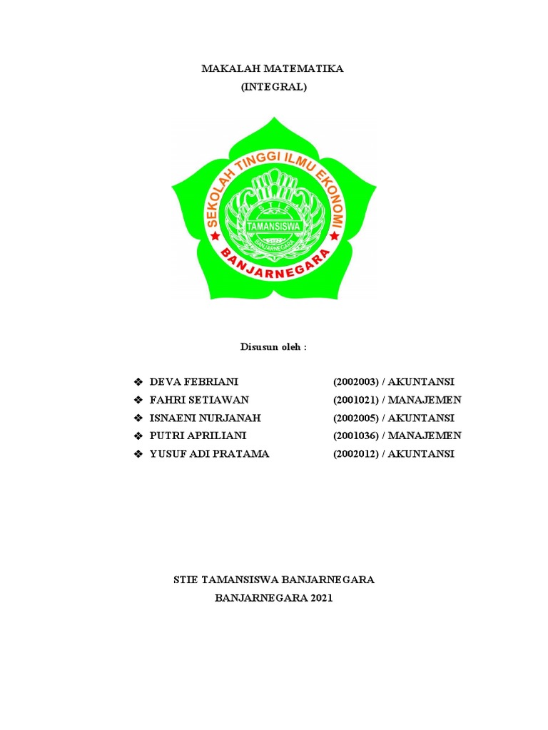 Makalah Matematika Integral Pdf