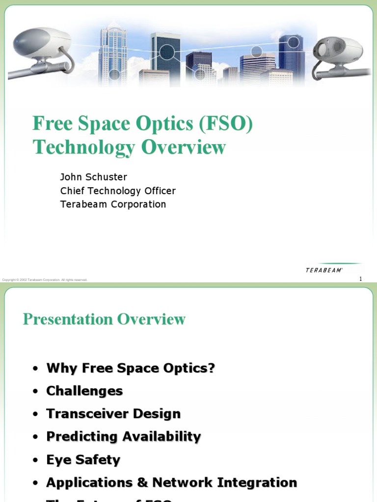 Free Space Optics (FSO) Technology Overview | PDF | Decibel | Attenuation