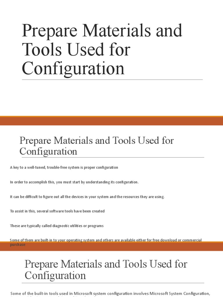 Prepare Materials and Tools Used For Configuration | PDF | Booting ...
