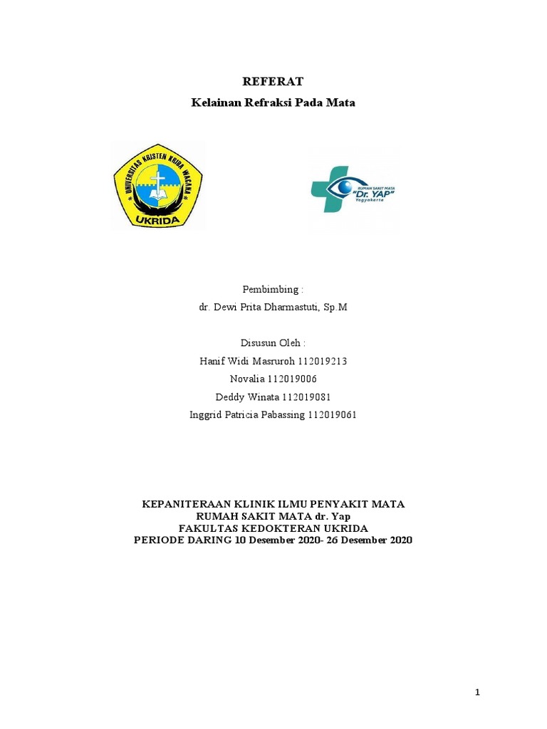 Refrat Kelainan Refraksi | PDF